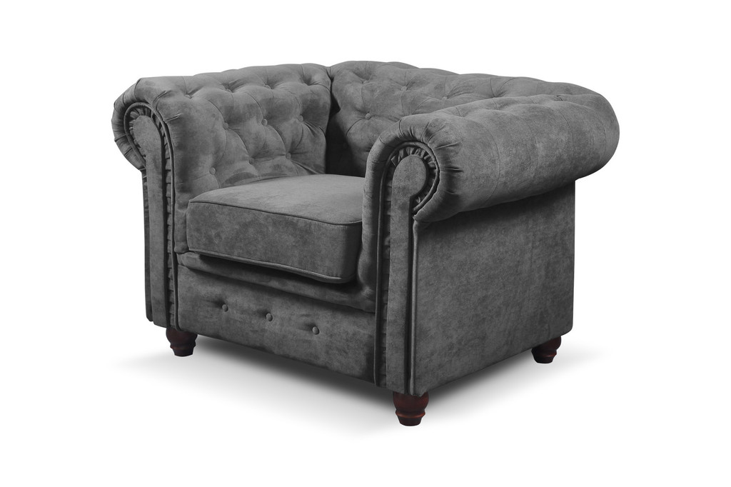 Kreslo Infinity Chesterfield Sivá - SG nábytok