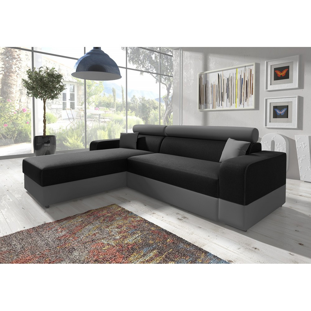 Rohová sedacia súprava Infinity Lux Ľavá Čierna/sivá - SG nábytok