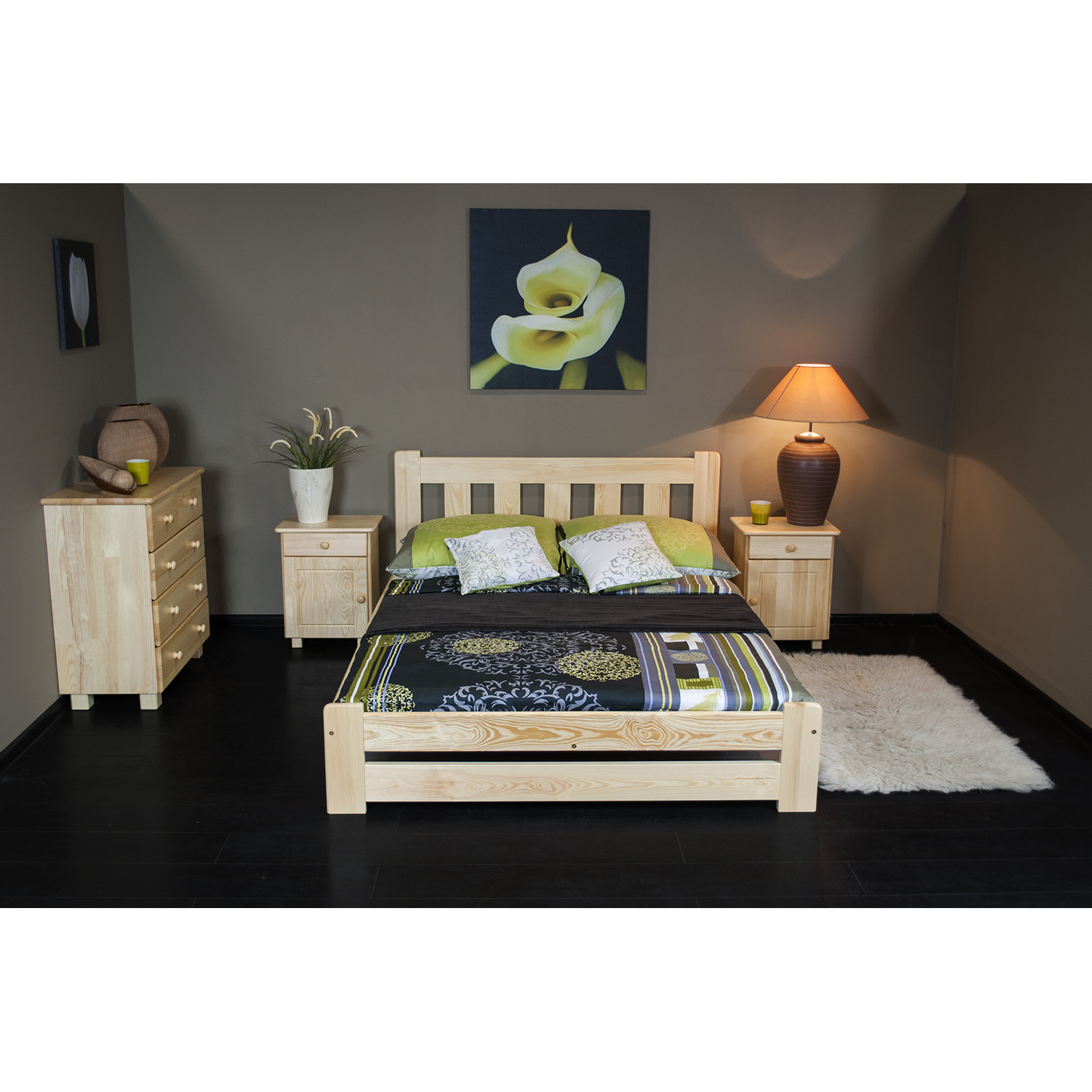 Posteľ MILA 120x200cm z masívu borovice Jelša - SG nábytok