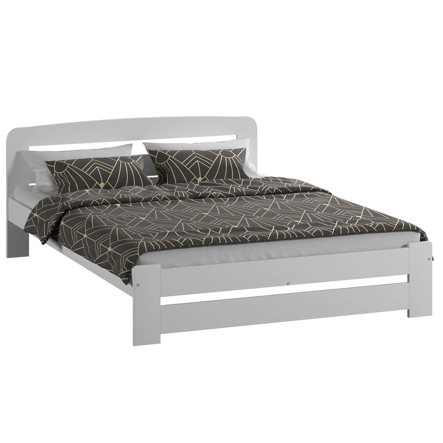 Posteľ Sara 120x200 z masívu borovice biela - SG nábytok