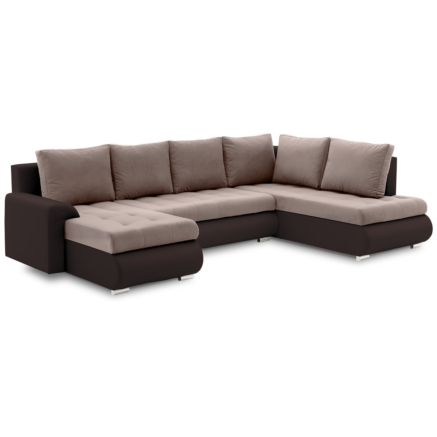 Rohová rozkladacia sedacia súprava TOKIO II PRO II Pravá Cappuccino + Hnedá - SG nábytok